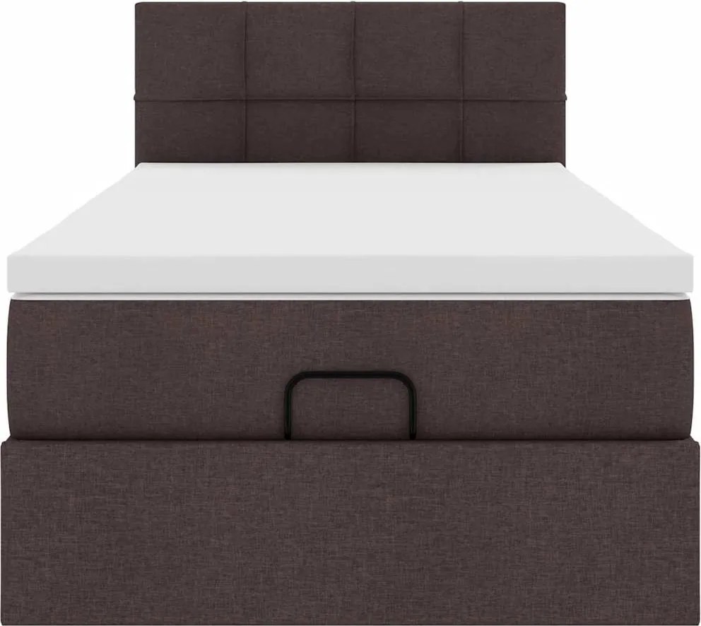 Osmanský postel s matrací tmavě šedá 100x200 cm textil 3311438