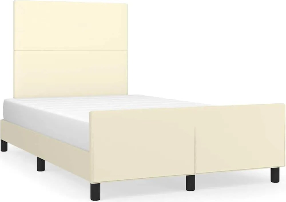 Rám postele s čelem krémový 120x200 cm umělá kůže 3125441