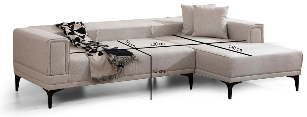 Hanah Home Rohová pohovka HORIZON krémová pravá