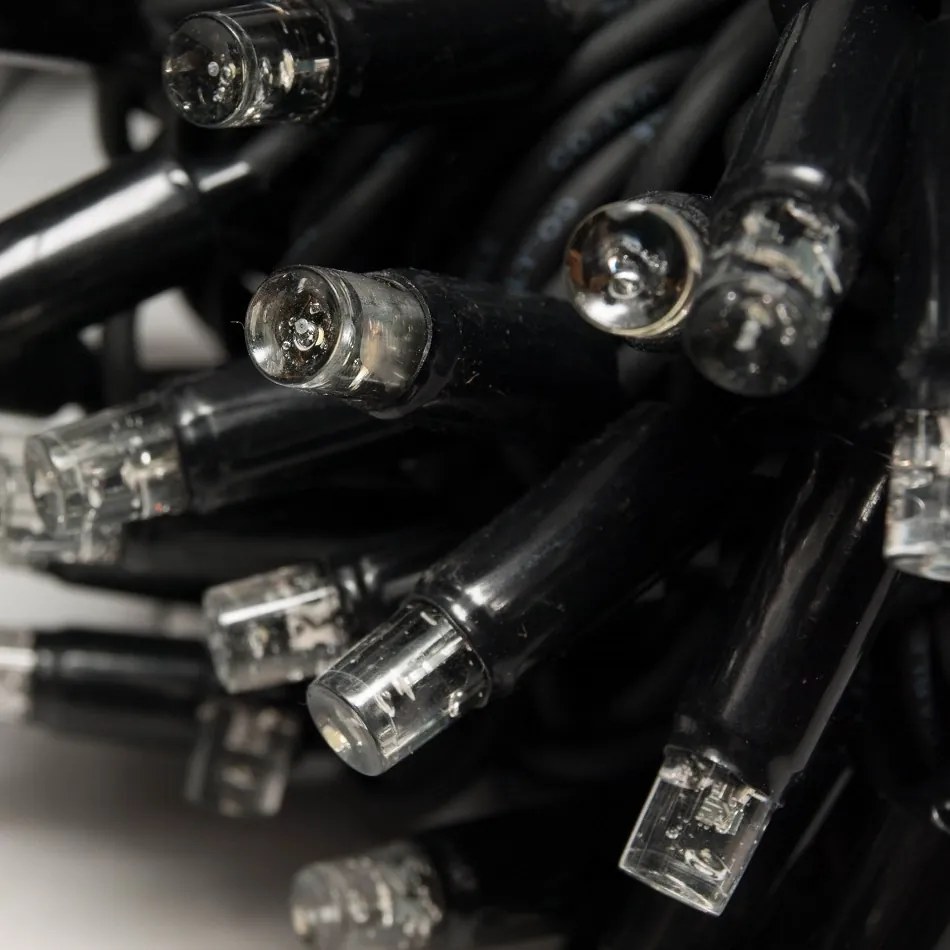Easy Fix LED světelný řetěz, 100 m, venkovní, ledově bílá, 1000 diod, IP44, černý kabel, cívka
