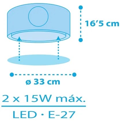 Dalber 60656 - Dětské stropní svítidlo PIRATE ISLAND 2xE27/15W/230V