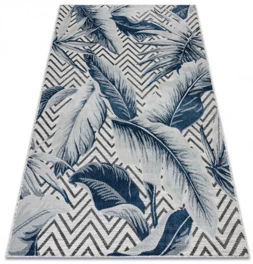 Dywany Łuszczów, Kusový koberec Botanic 65242 Feathers grey – na ven i na doma, 137x190, modrá, chodba / předsíň