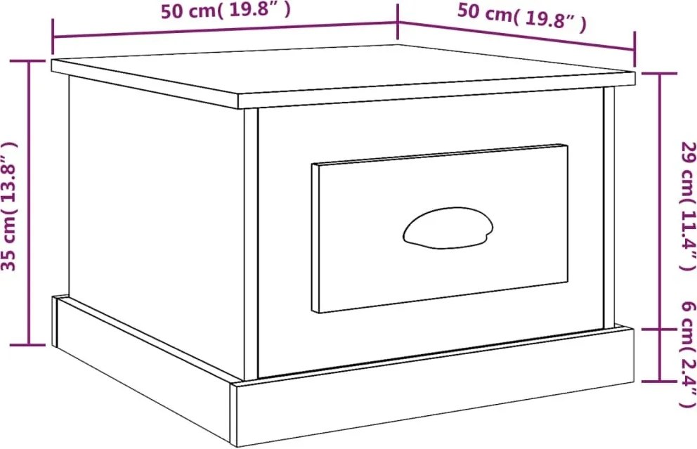 vidaXL Konferenční stolek 50x50x35 cm kompozitní dřevo [816255] Barva: Bílá