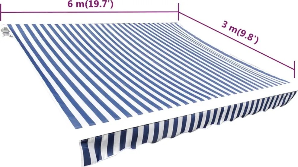 vidaXL Náhradní plachta na markýzu 6 x 3 m [141012] Barva: oranžová a černá