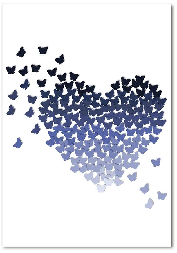 Wallmuralia Foto obraz akryl do obýváku Srdce z motýlů 70x100 cm