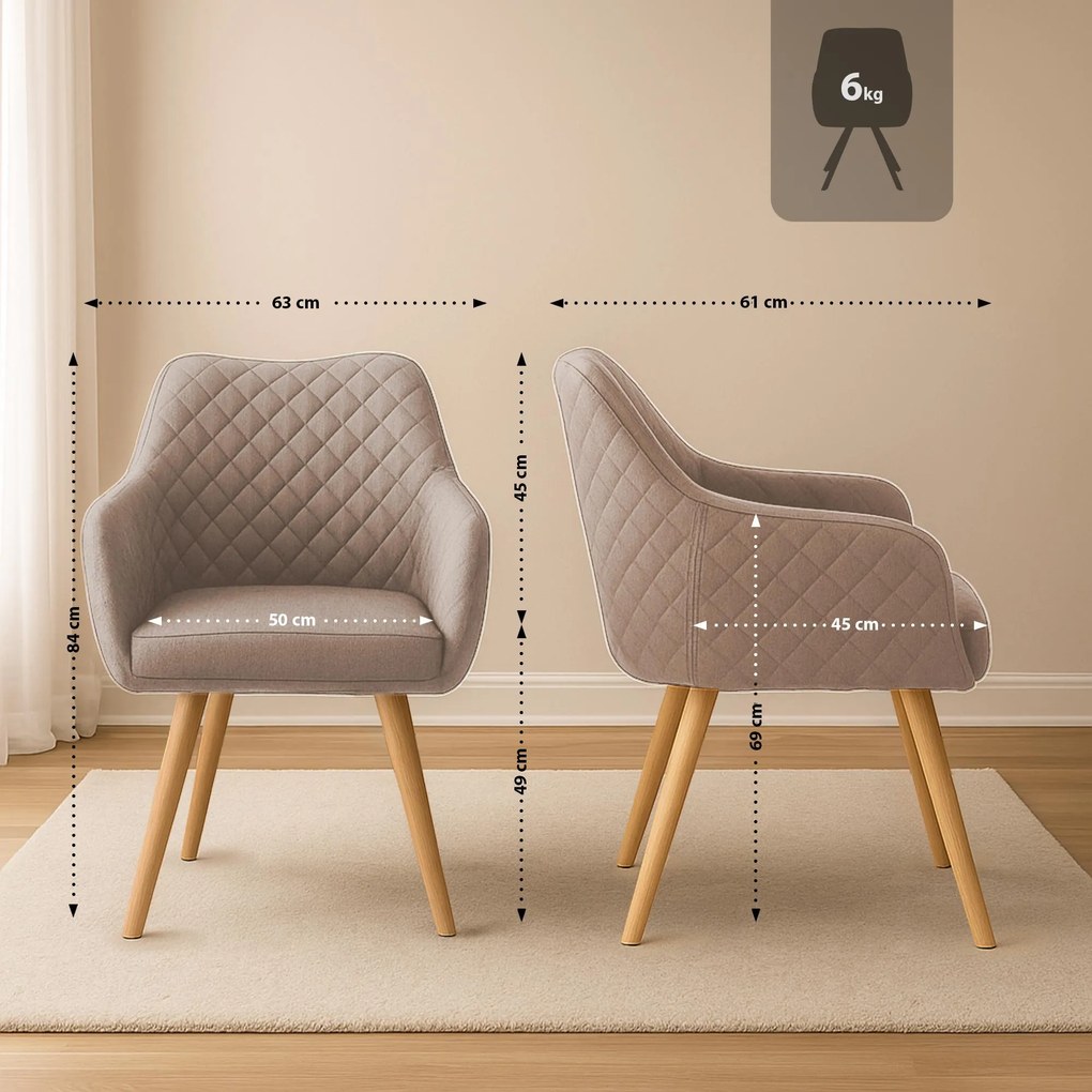 Jídelní židle Gent látka přírodní konstrukce – taupe