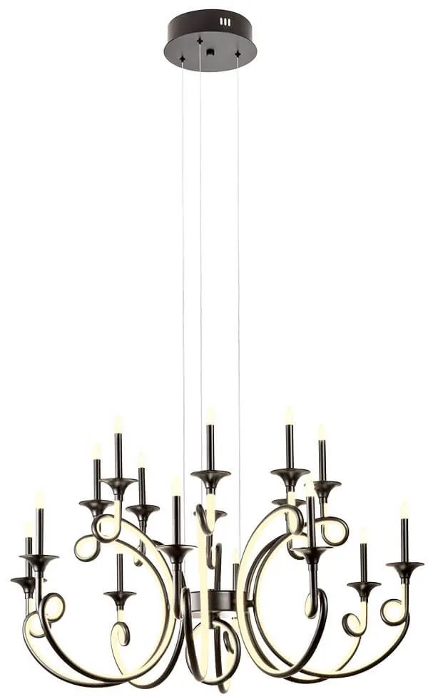 Světla a lustry REDO GROUP Luxusní černý LED lustr Incanti CHATEAU 119W
