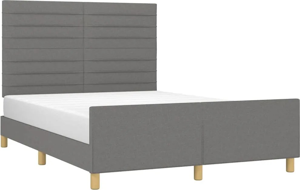 Postel bez matrace tmavě šedá 140 x 200 cm textil 3125139