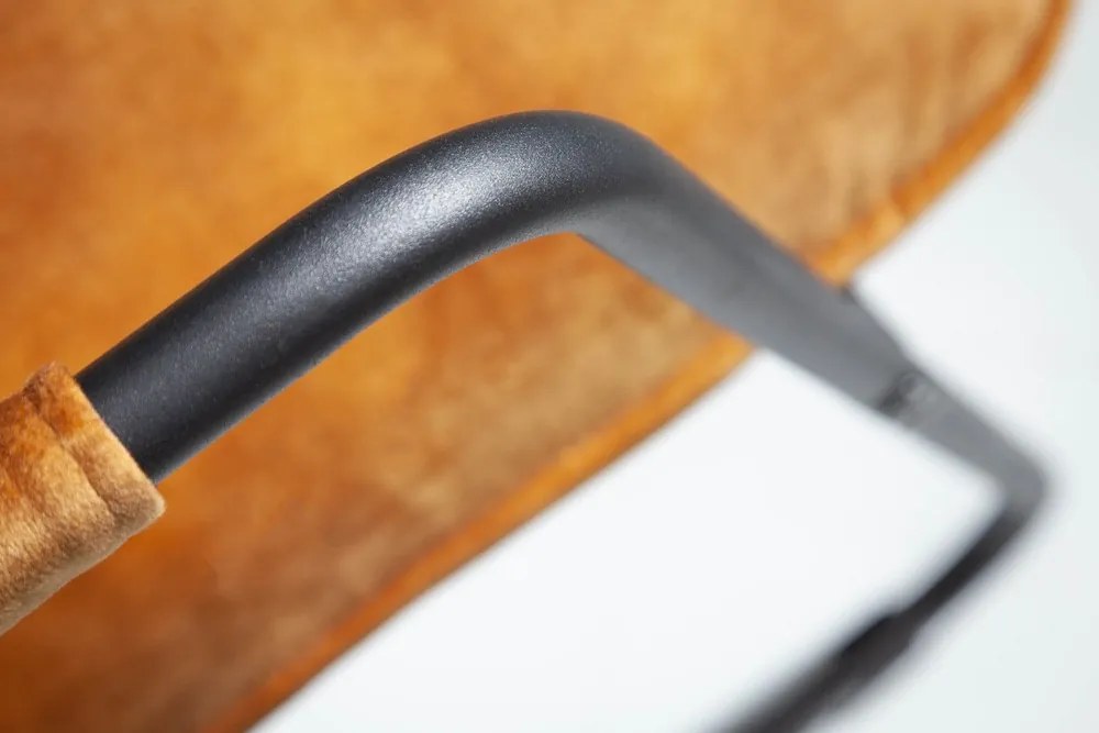 Designové křeslo Derrick hročicově žlutý samet