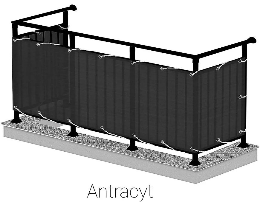 Balkonová zástěna 90cm/500cm antracit