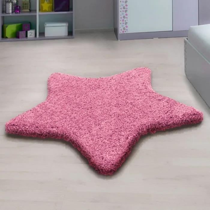 Chlupatý kusový koberec Star Shaggy 1300 Pink | Růžový Typ: 100x100 cm |  BIANO