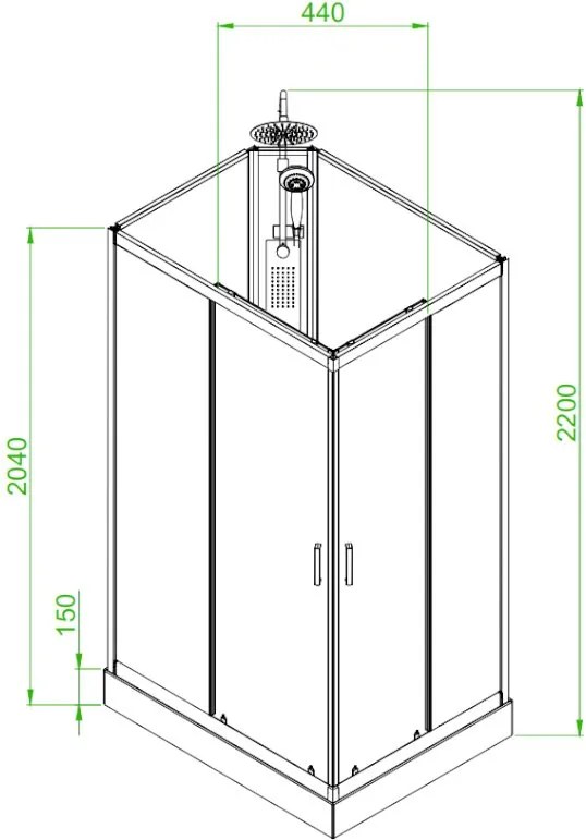 BPS-koupelny Hydromasážní box ALMA-P 100x80 pravý