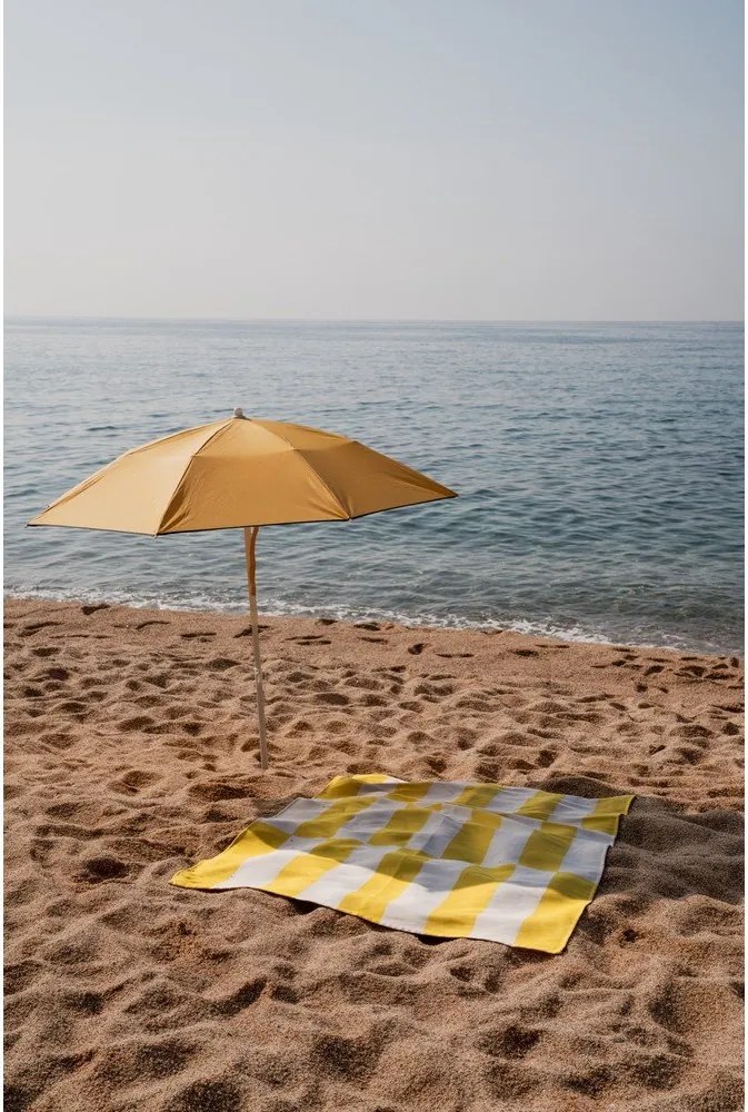 Žlutá bavlněná plážová osuška 100x160 cm Su – noo.ma