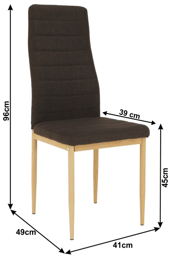 Kondela Židle, tmavohnědá látka / kov, COLETA NOVA