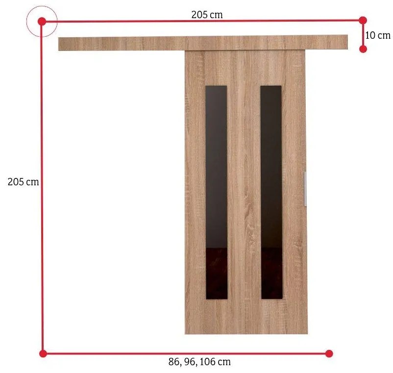 Expedo Posuvné dveře LIVELLO III, 96x205, wenge