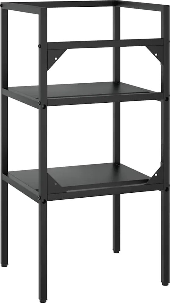 Koupelnový regál pod umyvadlo černý 40 x 38 x 83 cm železo 338487