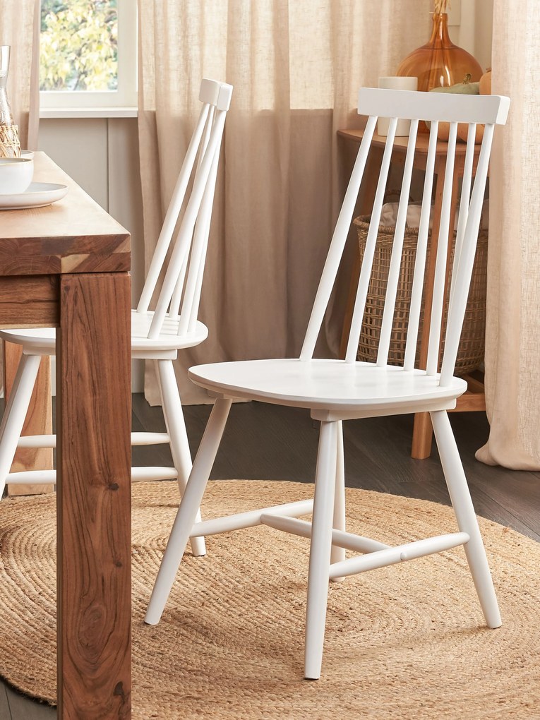 Sada 2 dřevěných jídelních židlí bílé BURBANK Beliani