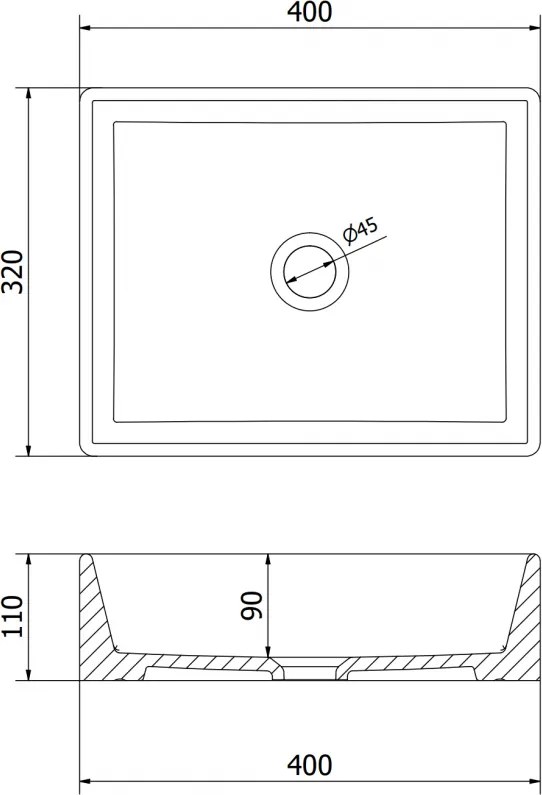Mexen Goya, umyvadlo na desku 40 x 32 cm, bílá, 22184000