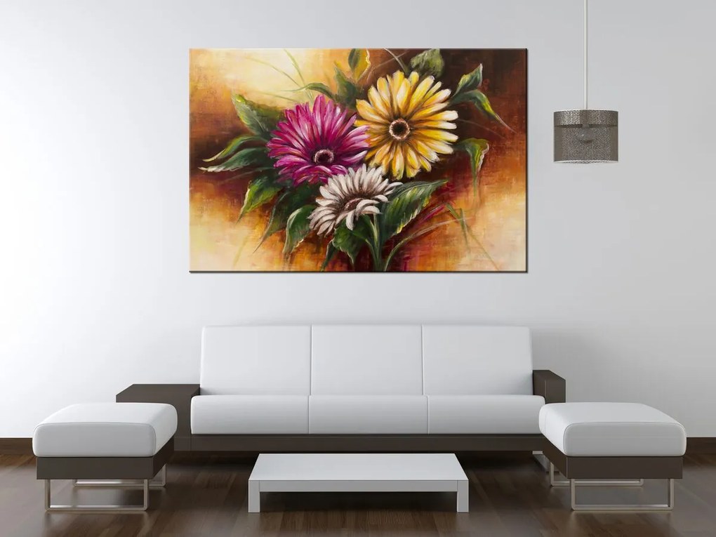 Gario Ručně malovaný obraz Nádherná kytice květů Rozměry: 100 x 70 cm