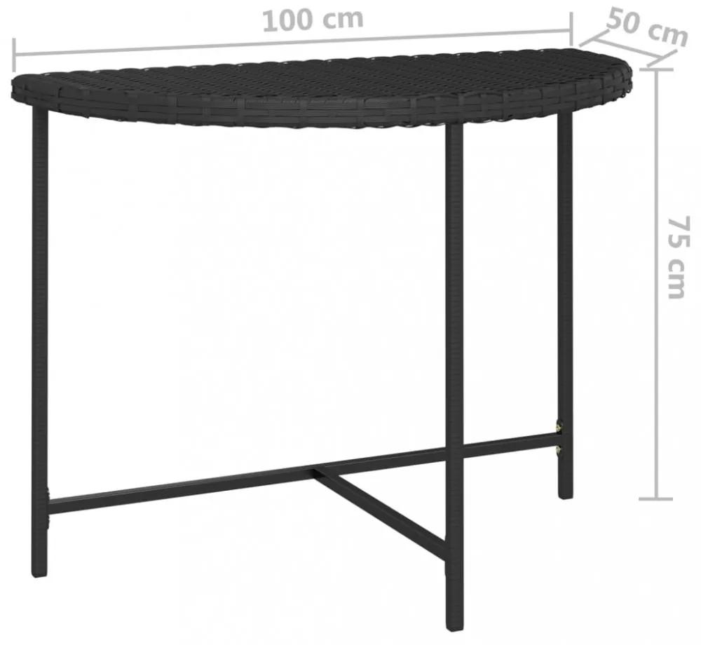 Zahradní stůl polyratan 100 cm Dekorhome Šedá