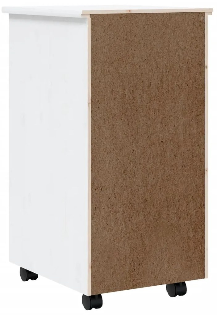 Zásuvková skříňka na kolečkách MOSS bílá masivní borové dřevo - Default Title