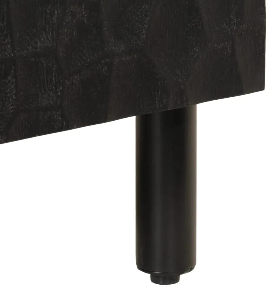 Noční stolek černý 50 x 33 x 60 cm masivní mangovníkové dřevo