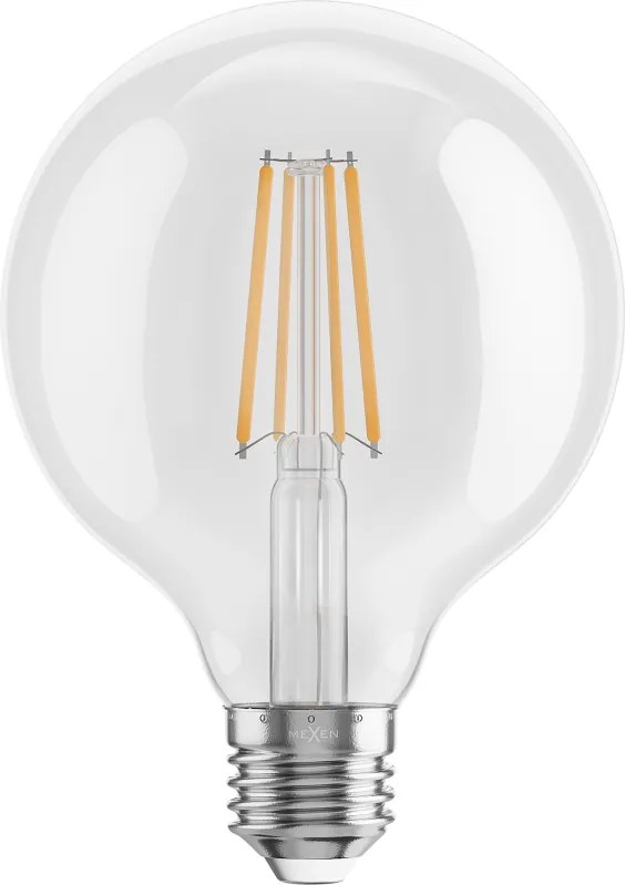 Mexen Vintis, LED žárovka E27, G95, 8W, Teplá - 2700K, 1055 lm, čirá - L157-E27-0827-00