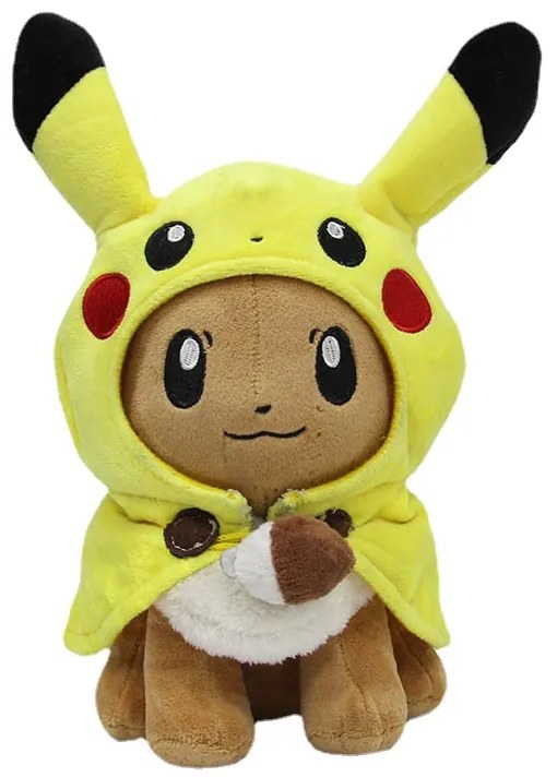 Plyšová hračka Pokémon Pikachu v kostýmu Eevee a Eevee v kostýmu Pikachu Varianta: Eevee v kostýmu Pikachu