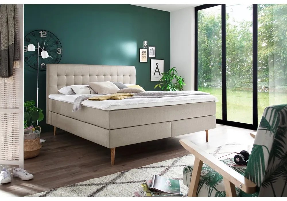 Béžová boxspring postel 180x200 cm Massello – Meise Möbel