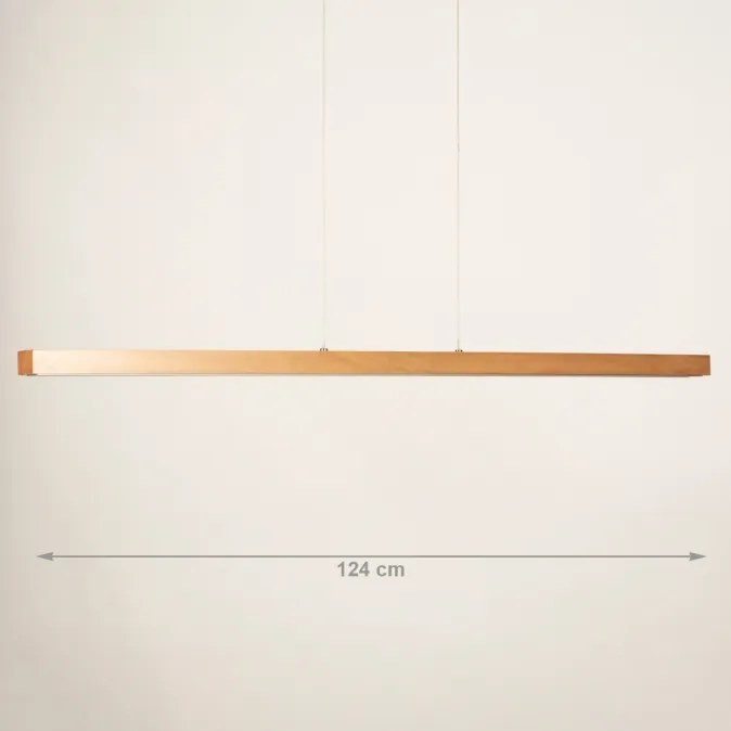 Závěsné dřevěné LED svítidlo nad jídelní stůl Corciano 125 Wood