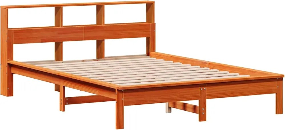 Postel bez matrace voskově hnědá 150 x 200 cm masivní borovice 3309736