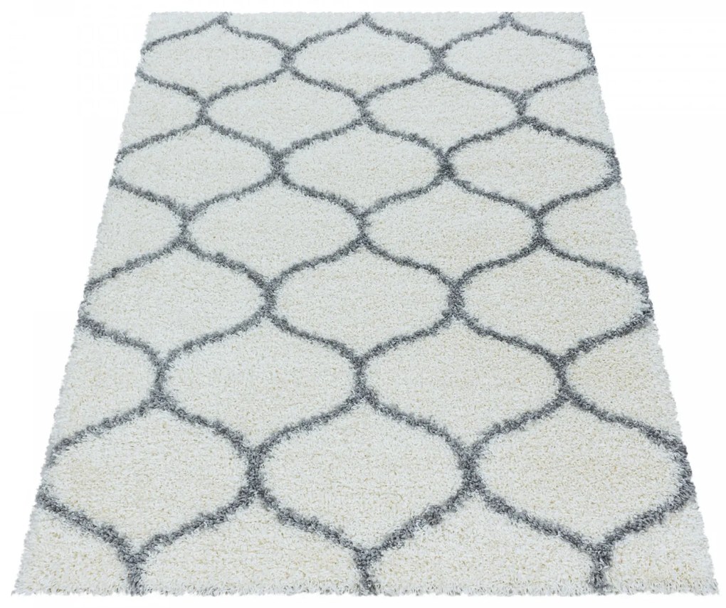 Ayyildiz, Kusový koberec Salsa Shaggy 3201 cream, 80x250, bílá, ložnice