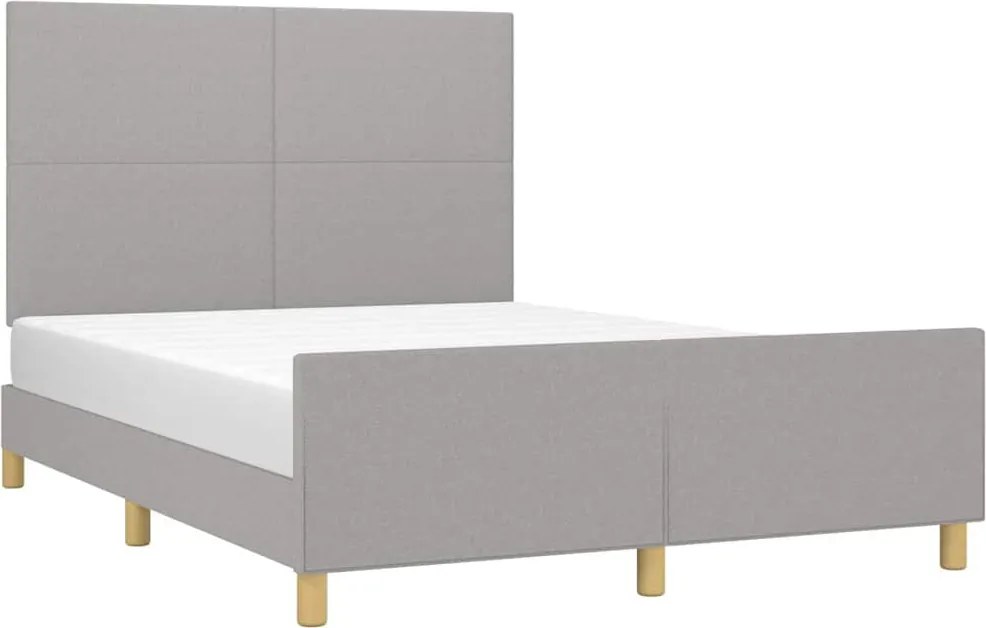 Rám postele bez matrace světle šedý 140 x 200 cm textil 3124895