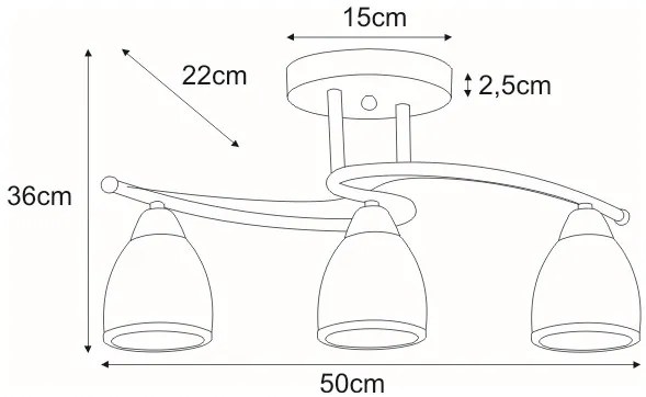 Stropní svítidlo K-JSL-8090/3 AB z řady SAMIRA