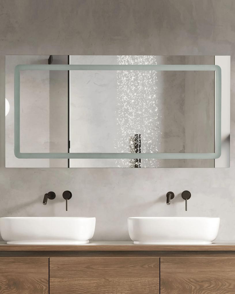 LED nástěnné zrcadlo 120 x 60 cm stříbrné BENOUVILLE Beliani