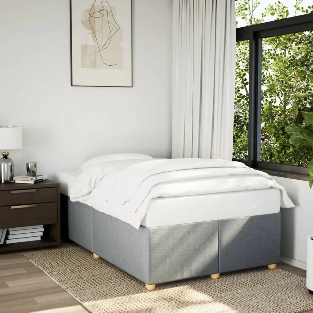 Rám postele bez matrací světle šedá 120x190 cm textil 3284715