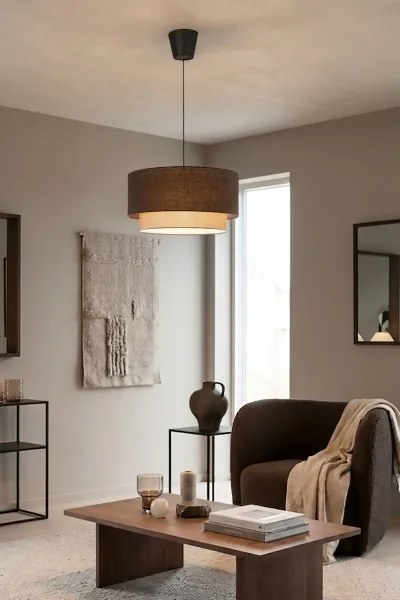 Brilagi - LED Lustr na lanku BOHO ECO 1xE27/10W/230V pr. 40 cm hnědá/krémová