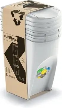 PROSPERPLAST SORTIBOX 3 x 35 l popelavá / Odpadkový koš