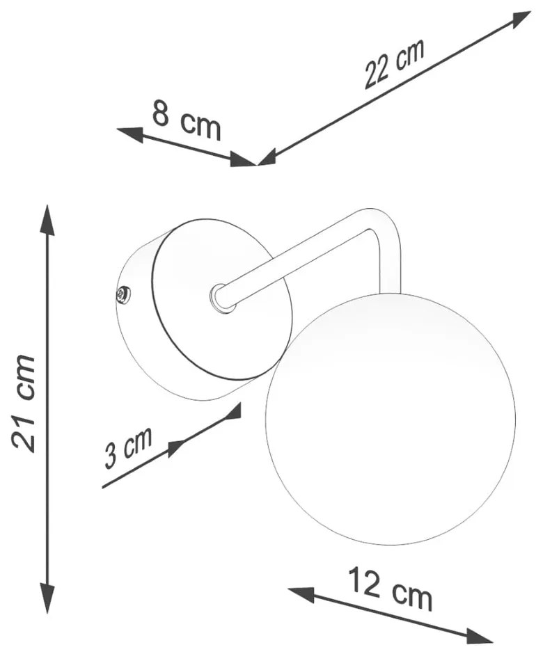 Černobílé nástěnné svítidlo Beam – Sollux