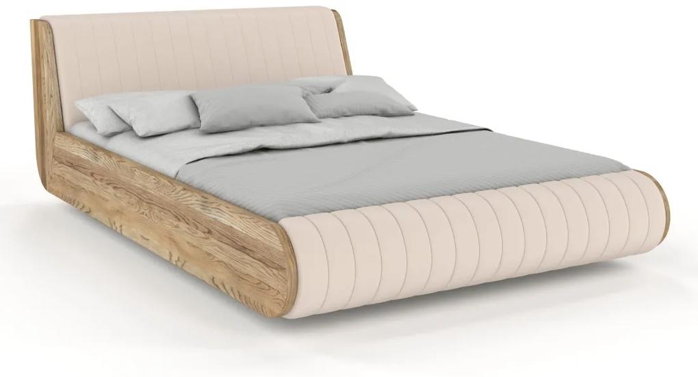 Dubová levitující postel Harald  cm - masiv 4 cm   Moření Visby - dub: Retro olej Dub přírodní 200x200