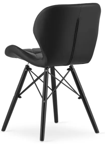 Jídelní židle EKO černé s černými nohami 4 ks