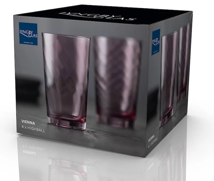 Lyngby Glas Sada sklenic Highball Vienna 40 cl (4 ks) Purple