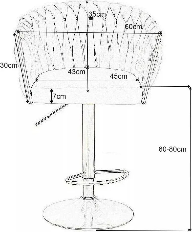 LuxuryForm DESIGN Barová židle NORDEN VELUR na černém talíři - krémová