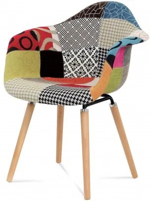 Color - Jídelní židle s područkami CT-723 (patchwork/masiv buk)