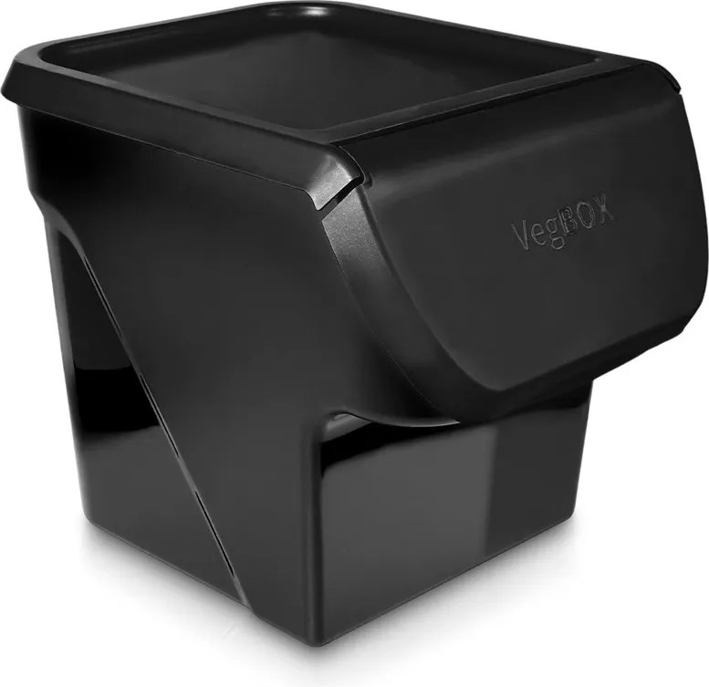 VILDE Úložný box na brambory a cibuli s větráním, VEGBOX černý (14l - 5-8kg brambor)