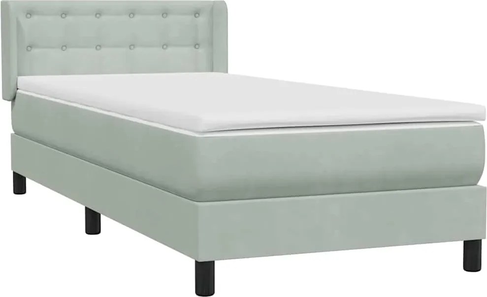 Box Spring Postel s matrací Světle šedá 90x220 cm Samet 3318477