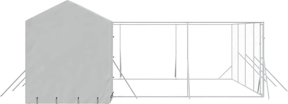 Venkovní psí kotec se střechou stříbrný 10 x 6 x 2,5 m ocel 3190480