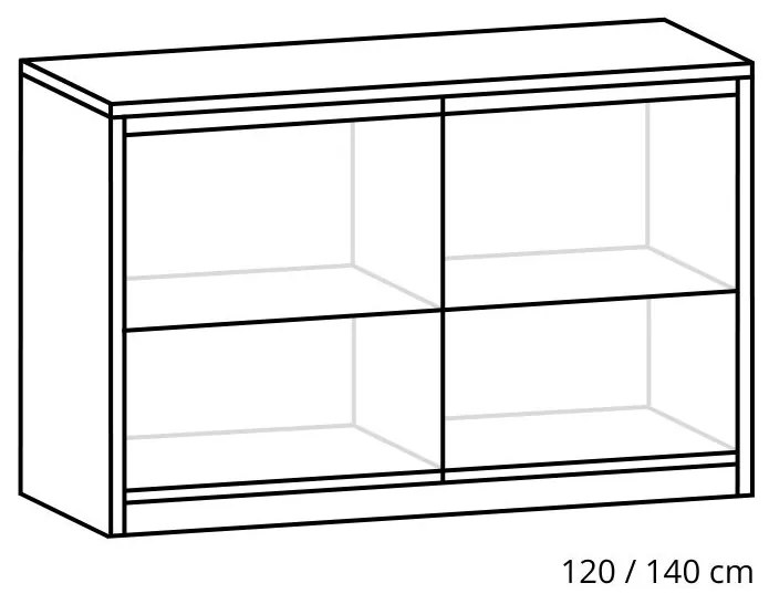 Expedo Komoda MADRID 2, 120x94x45, bílá/zrcadlo