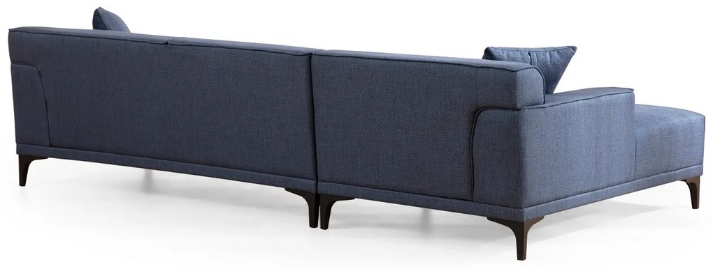 Designová rohová sedačka Dellyn 250 cm modrá - levá