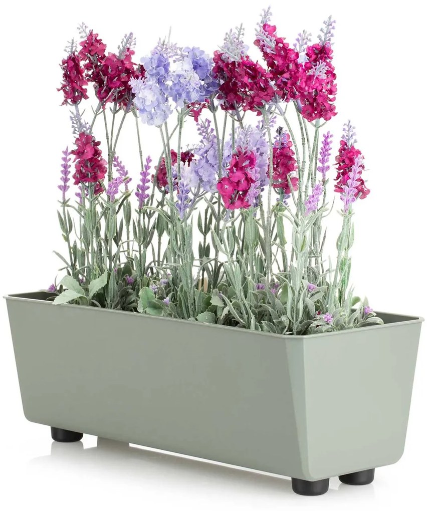 PLASTOVÝ KVĚTINÁČ SALVIA 37,5X17 CM ZELENÁ